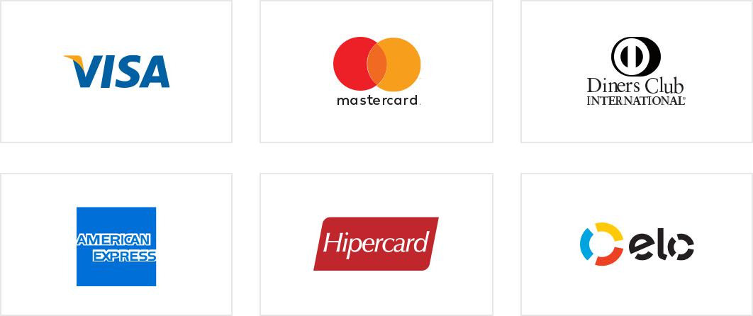 Brazilian national credit cards: Visa, MC, Elo, Hipercard...